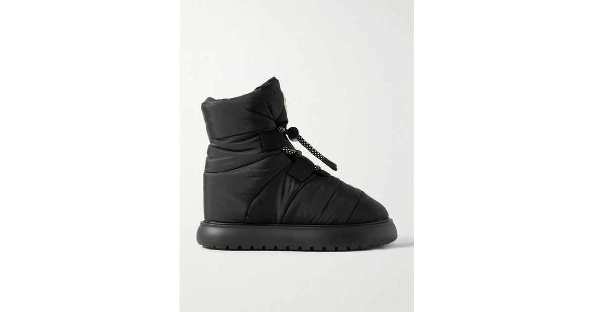 Moncler Gaia Quilted Shell Ankle Boots in Black | Lyst