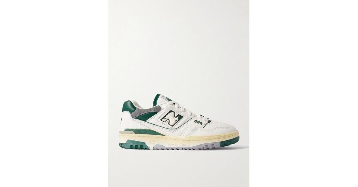 New Balance 550 Perforated Distressed Smooth And Textured-Leather ...