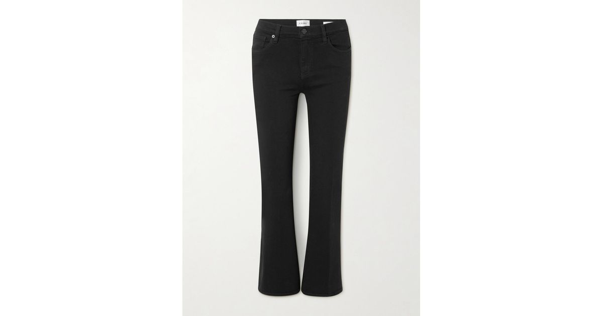 FRAME The Icon Low-Rise Bootcut Jeans in Black | Lyst