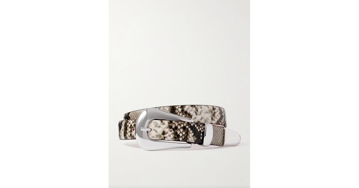 DEHANCHE Colette Snake-Effect Leather Waist Belt in Metallic | Lyst UK
