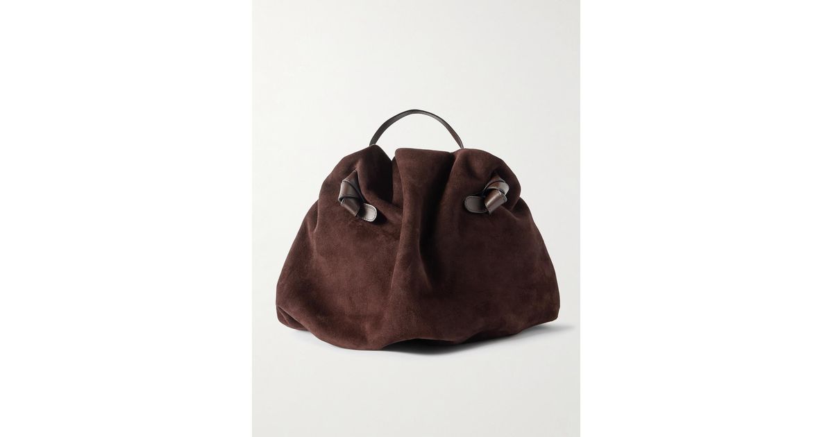 Neous Taurus Leather-Trimmed Suede Tote Bag in Brown | Lyst