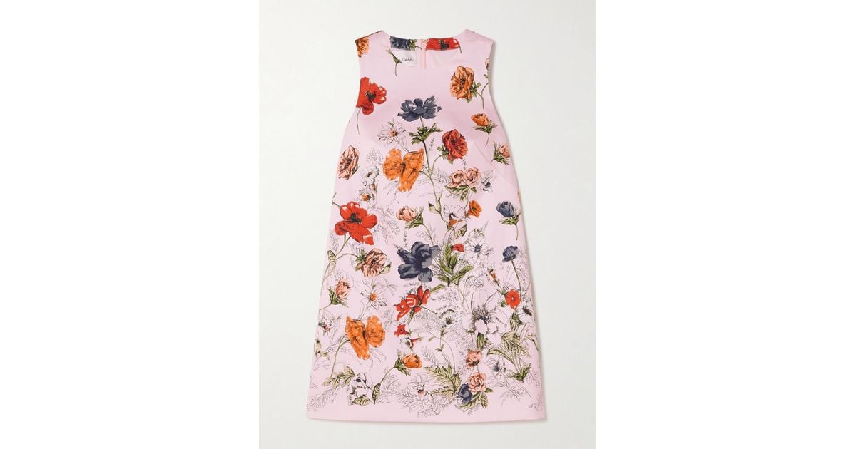 Cara Cara Mackenzie Floral-Print Cotton-Blend Mini Dress in White | Lyst