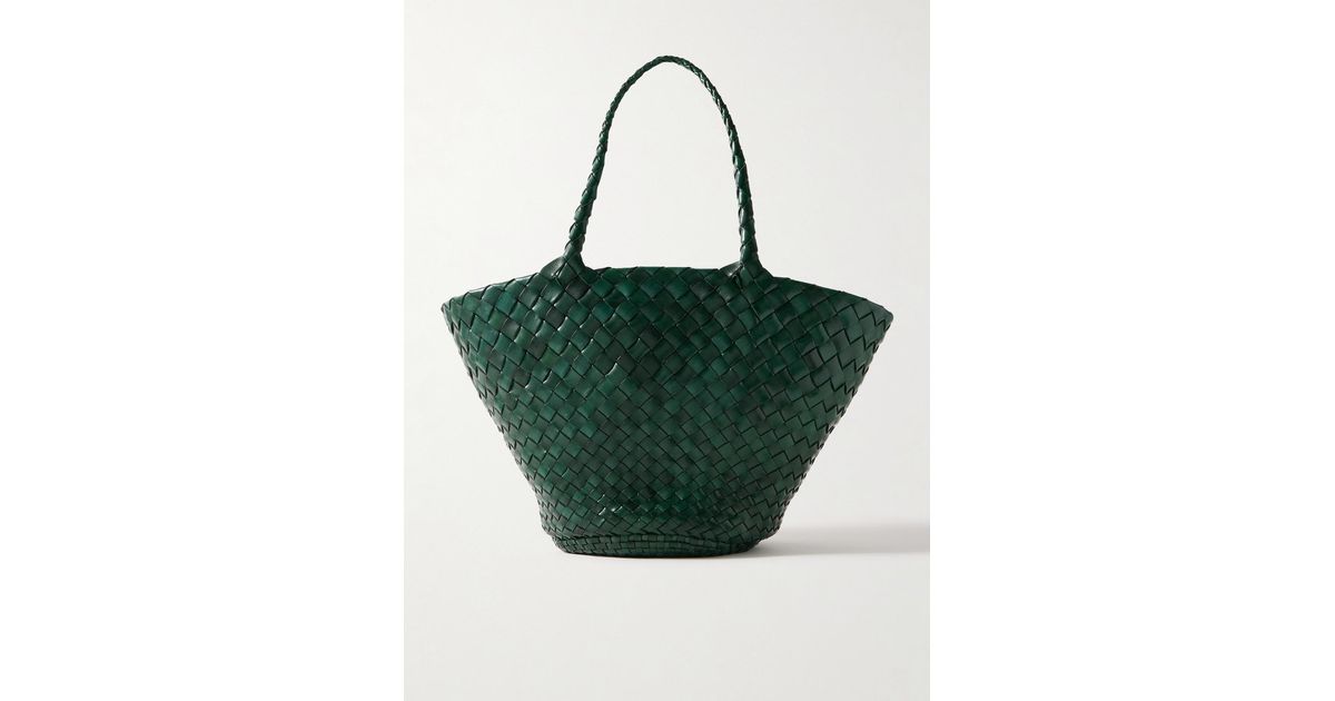 Dragon Diffusion Egola Woven Leather Tote in Green | Lyst