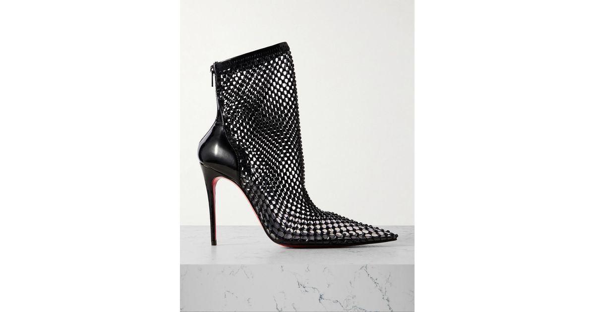 Christian Louboutin Kate Max 100 Crystal-Embellished Patent-Leather And ...