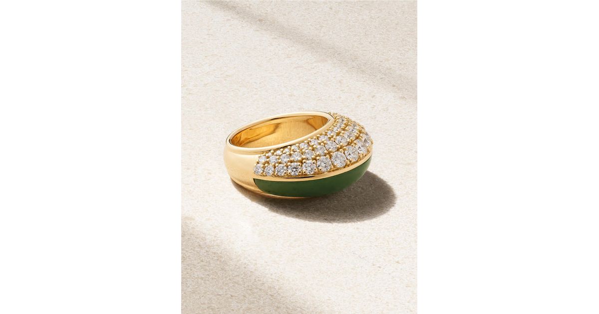 Fernando Jorge Fluid 18-Karat, Diamond And Jade Ring in Natural | Lyst