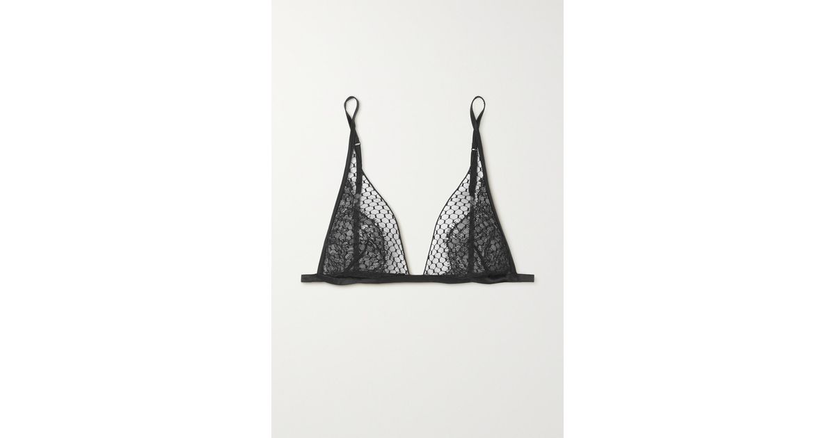 La Perla Honeycomb Shadows Leavers Lace And Stretch Mesh Soft Cup
