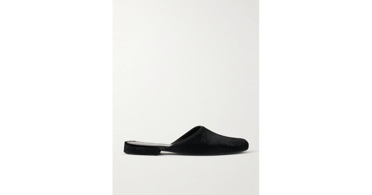 The Row Penelope Calf Hair Mules in White | Lyst