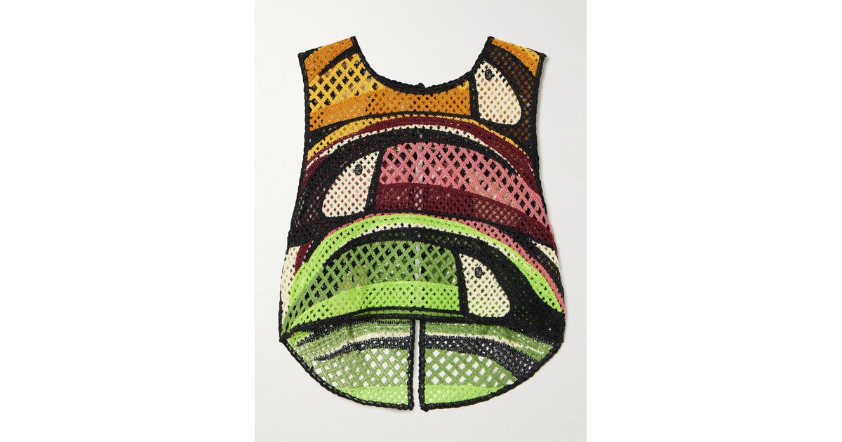 FARM Rio Toucan Tree Crocheted Top in Green | Lyst