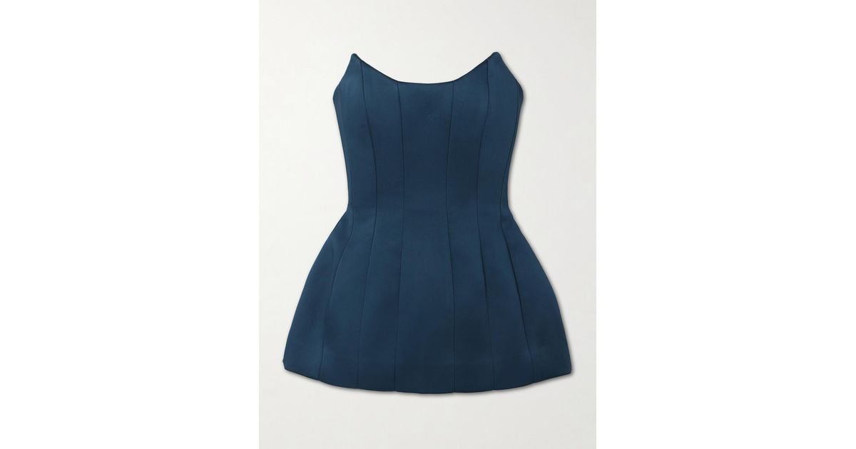 Rebecca Vallance Elivera Paneled Strapless Satin Top in Blue | Lyst UK