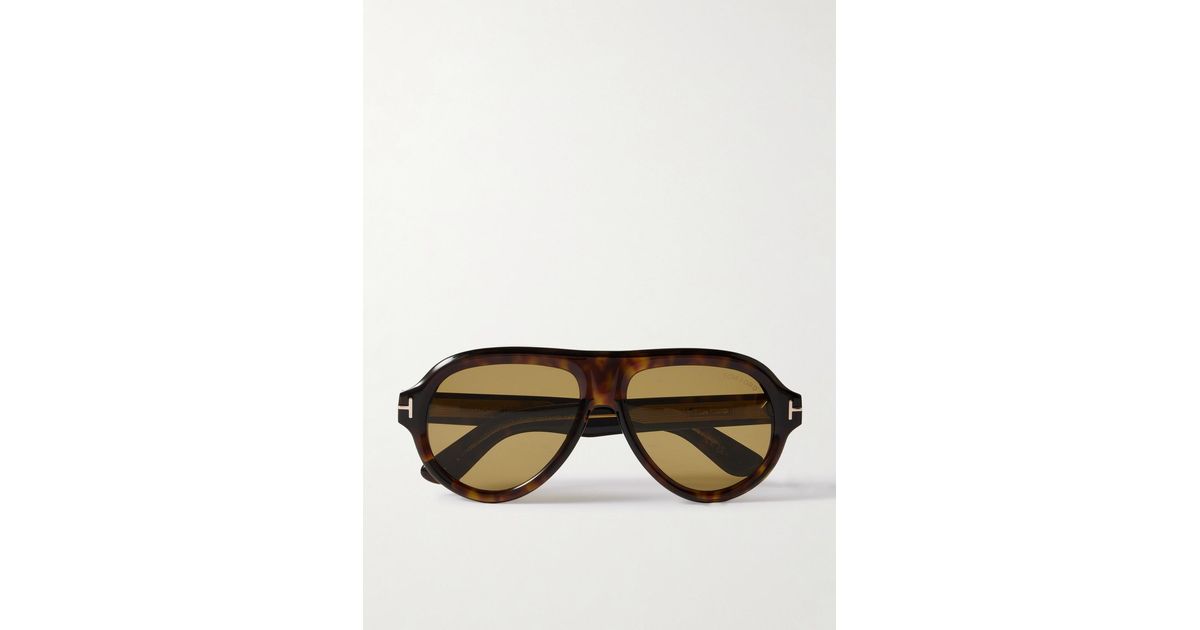 Tom Ford Icon Tortoiseshell Aviator Style Acetate Sunglasses In Brown
