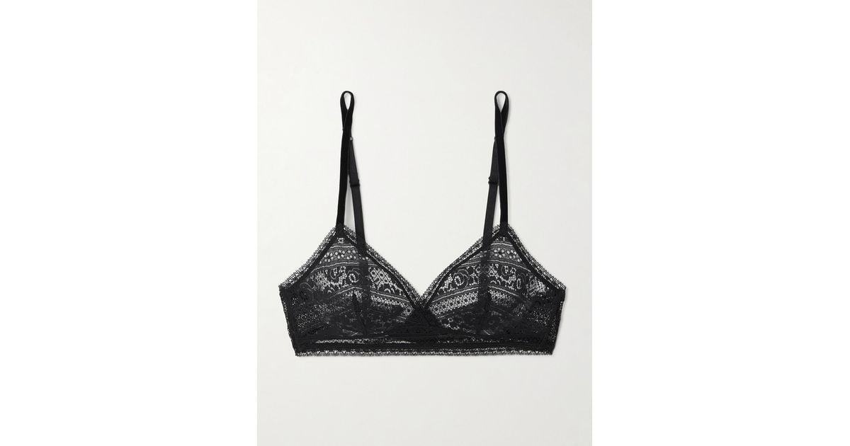 Eres Intrigue Leavers Lace Soft-Cup Triangle Bra in Black | Lyst UK