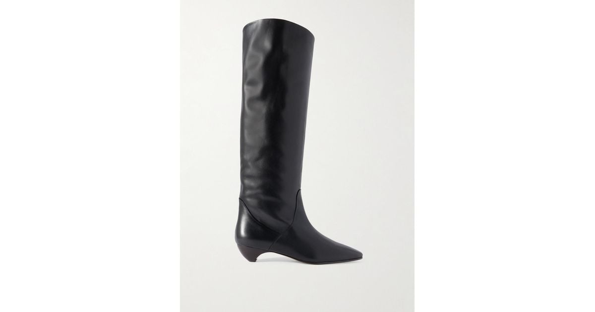Le Monde Beryl Allegra Leather Knee Boots in Black | Lyst