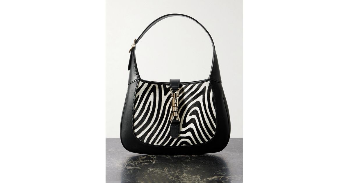 Gucci Jackie 1961 Zebra-Print Calf Hair And Leather Shoulder Bag in ...