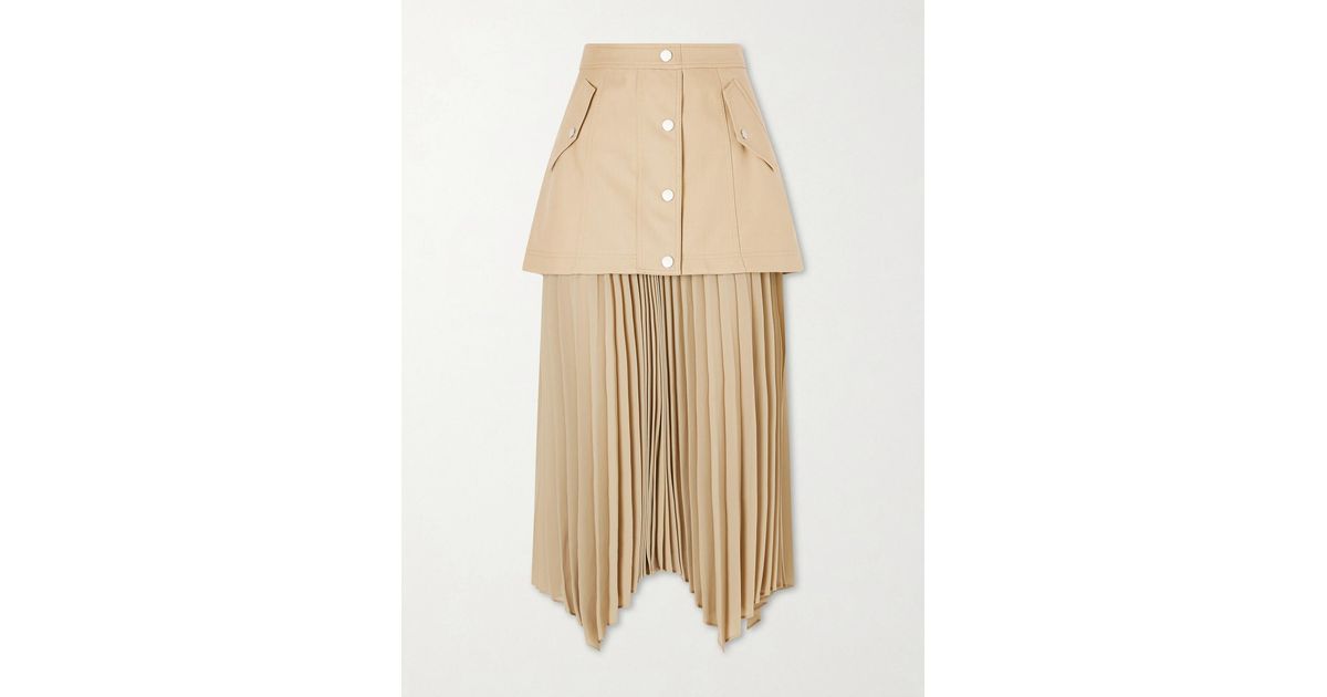 Veronica Beard Patricka Asymmetric Layered Pleated Woven Skirt in ...