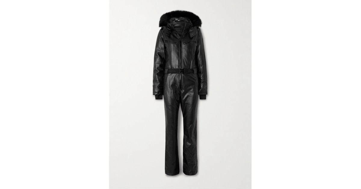 Rudsak Bianca Belted Vegan Hooded Ski Suit in Black | Lyst