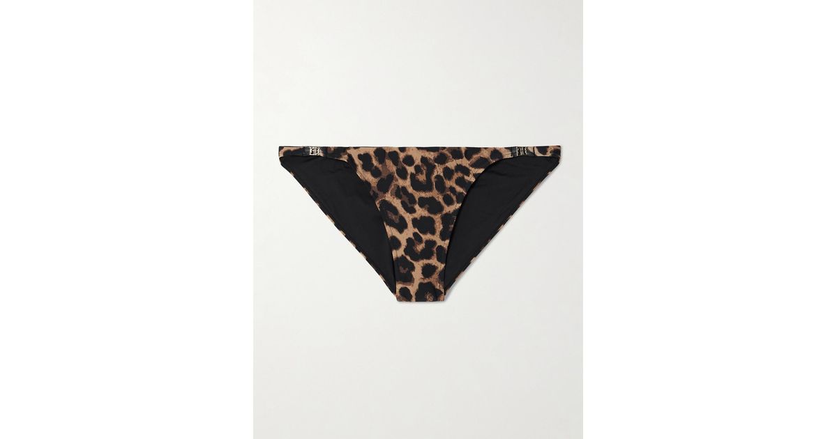 Anine Bing Bellamy Leopard-Print Recycled Bikini Briefs in Black | Lyst