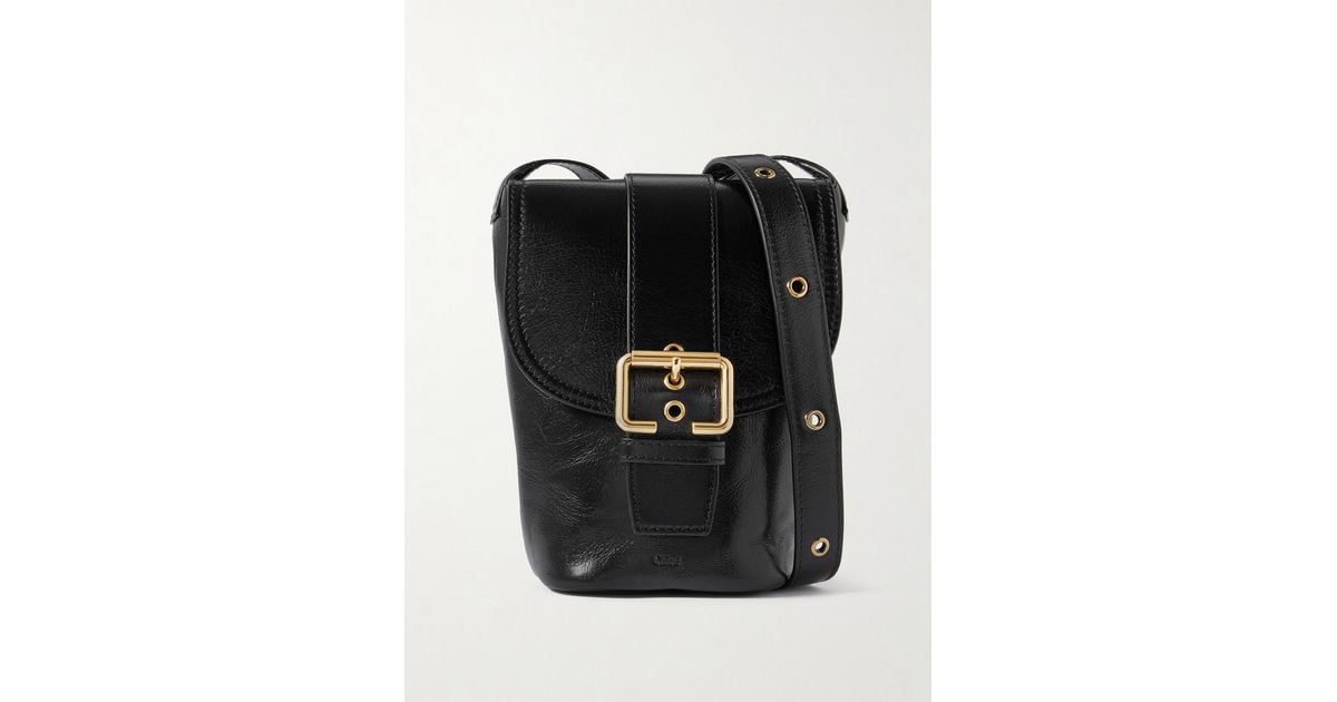 Chloé Camera Leather Shoulder Bag in Black | Lyst