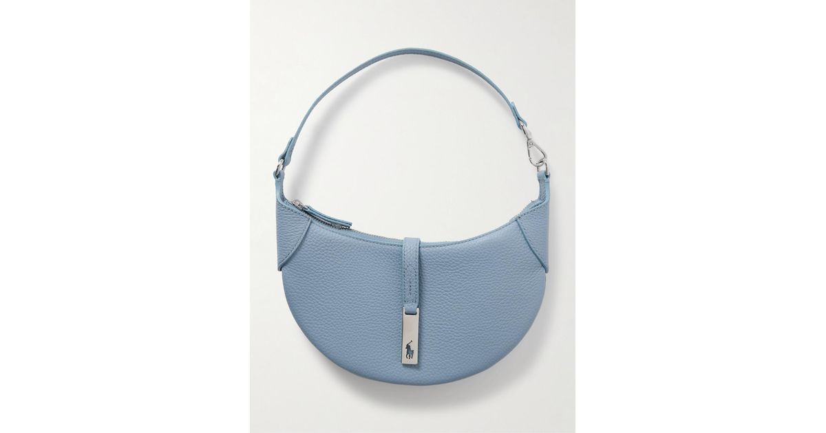 Polo Ralph Lauren Polo Id Embellished Textured-Leather Shoulder Bag in ...