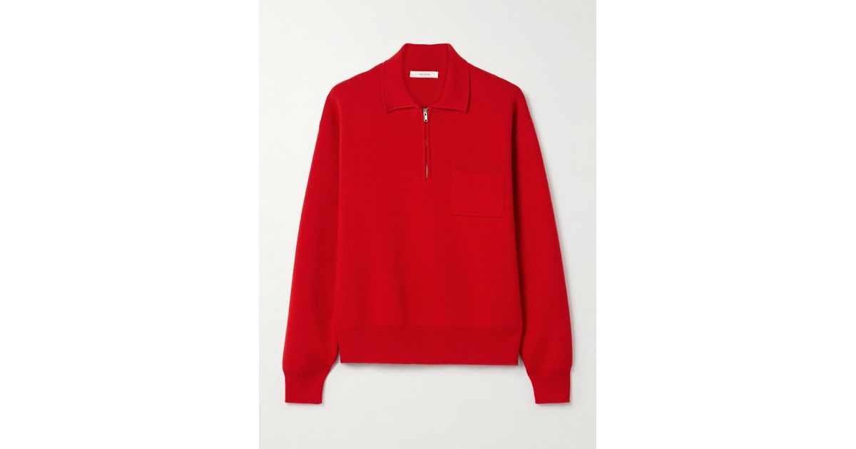 The Row Halvar Cashmere Sweater in Red | Lyst