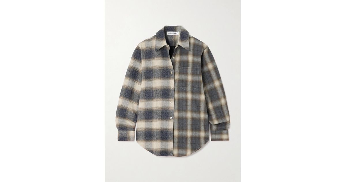 Our Legacy Apron Open-Back Checked And Striped Cotton-Flannel And Twill ...