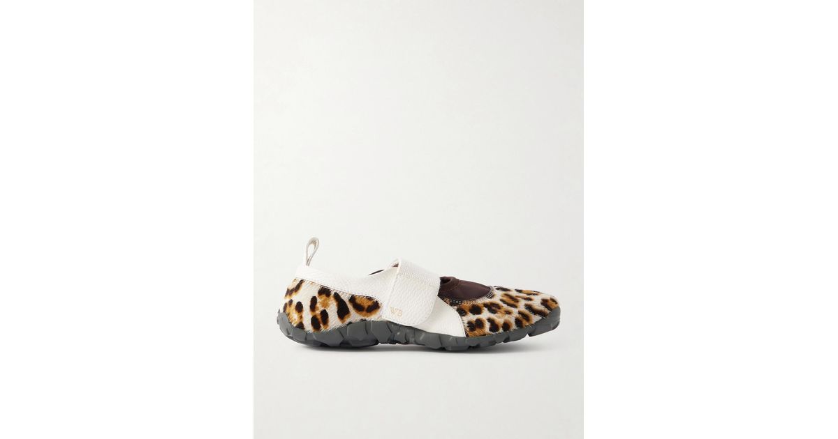 Wales Bonner Jewel Leather-Trimmed Leopard-Print Calf Hair Mary Jane ...