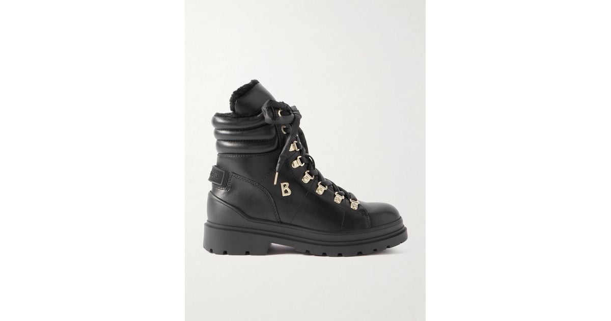 Bogner St. Moritz 14 Shearling-Lined Leather Ankle Boots in Black | Lyst