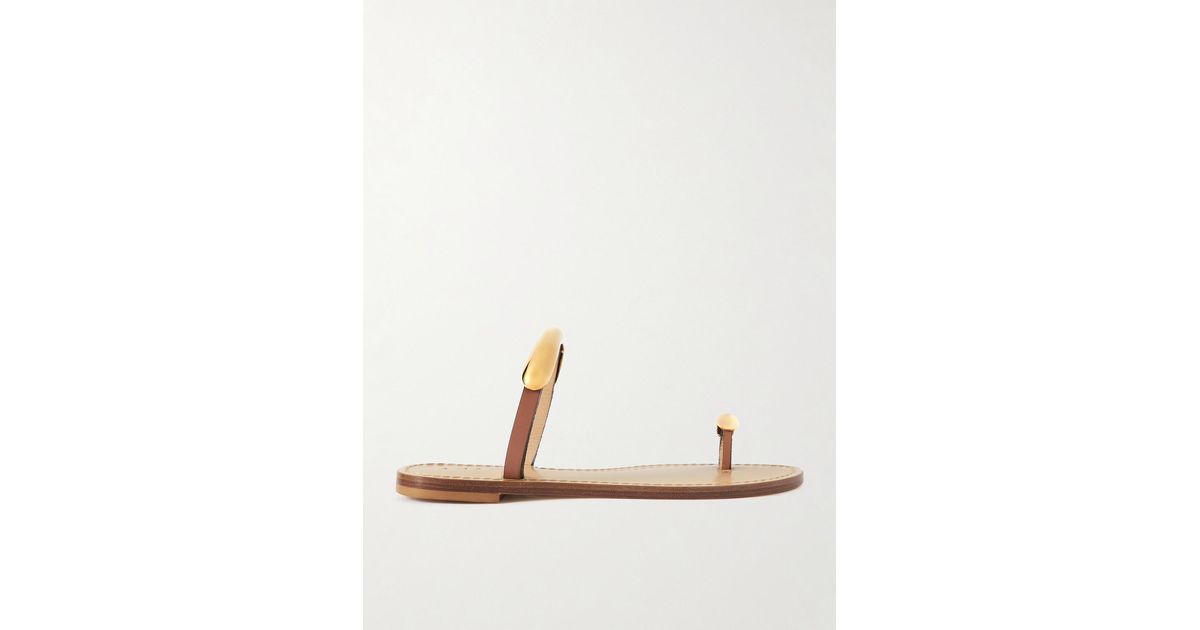 Amanu Samburu Embellished Leather Sandals in White | Lyst