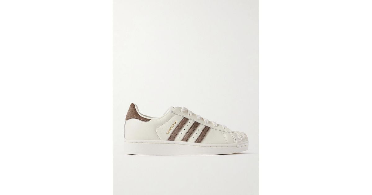 adidas Originals Superstar Ii Calf Hair-Trimmed Leather Sneakers in ...