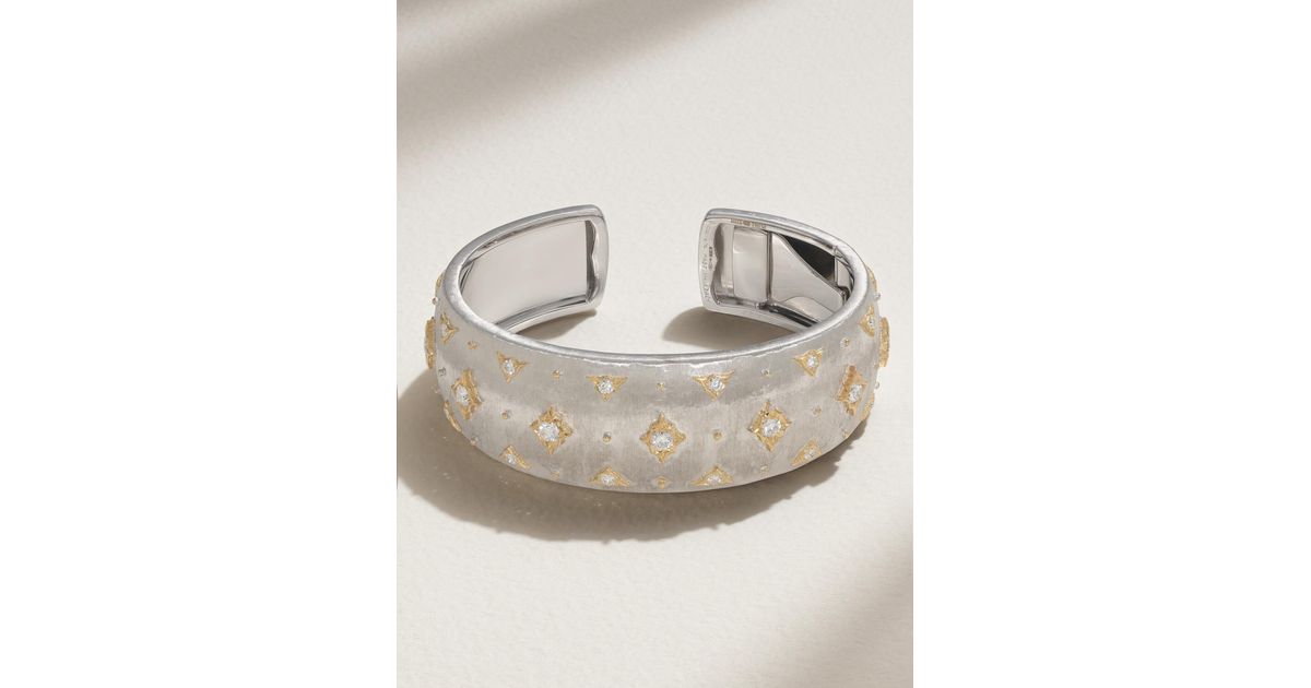 Buccellati 18-Karat And Diamond Cuff in Natural | Lyst