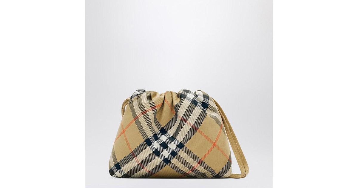 Burberry Soft Bag Check Pattern in Natural | Lyst