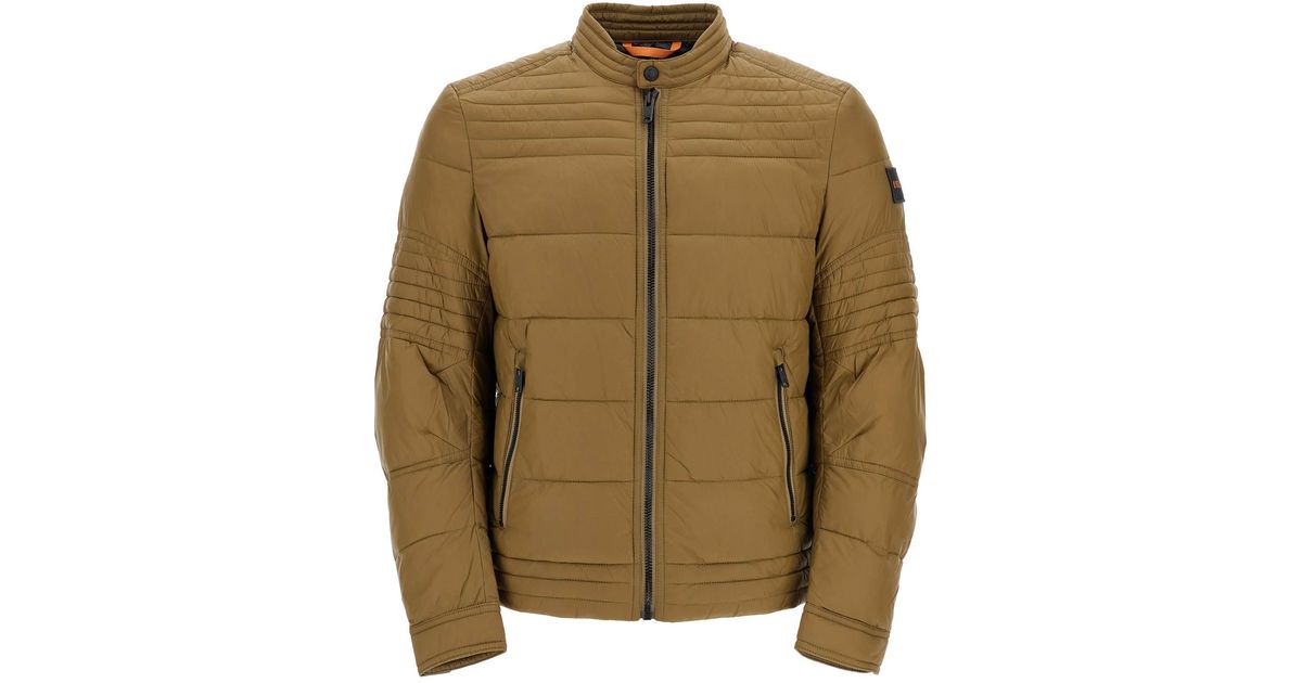 BOSS Down Jacket With High Collar For Men in Brown for Men | Lyst