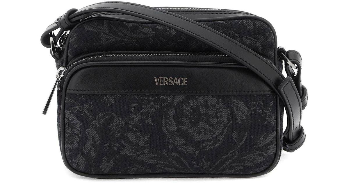 Versace Baroque Messenger Bag in Black | Lyst