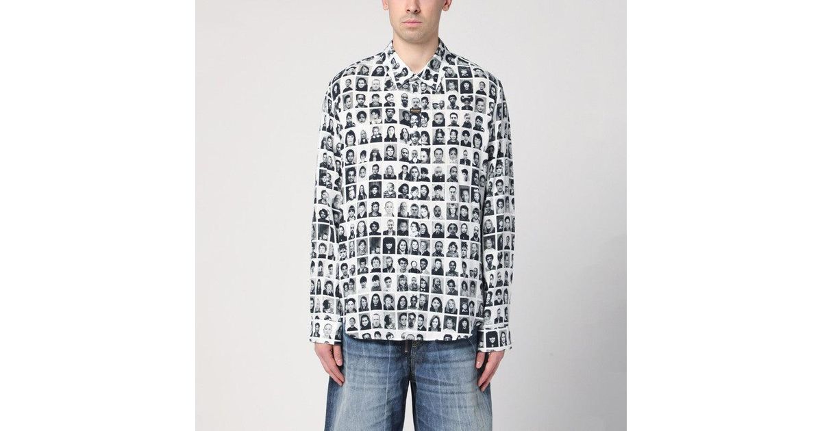 Martine Rose And Shirt With Portraits in Blue for Men | Lyst