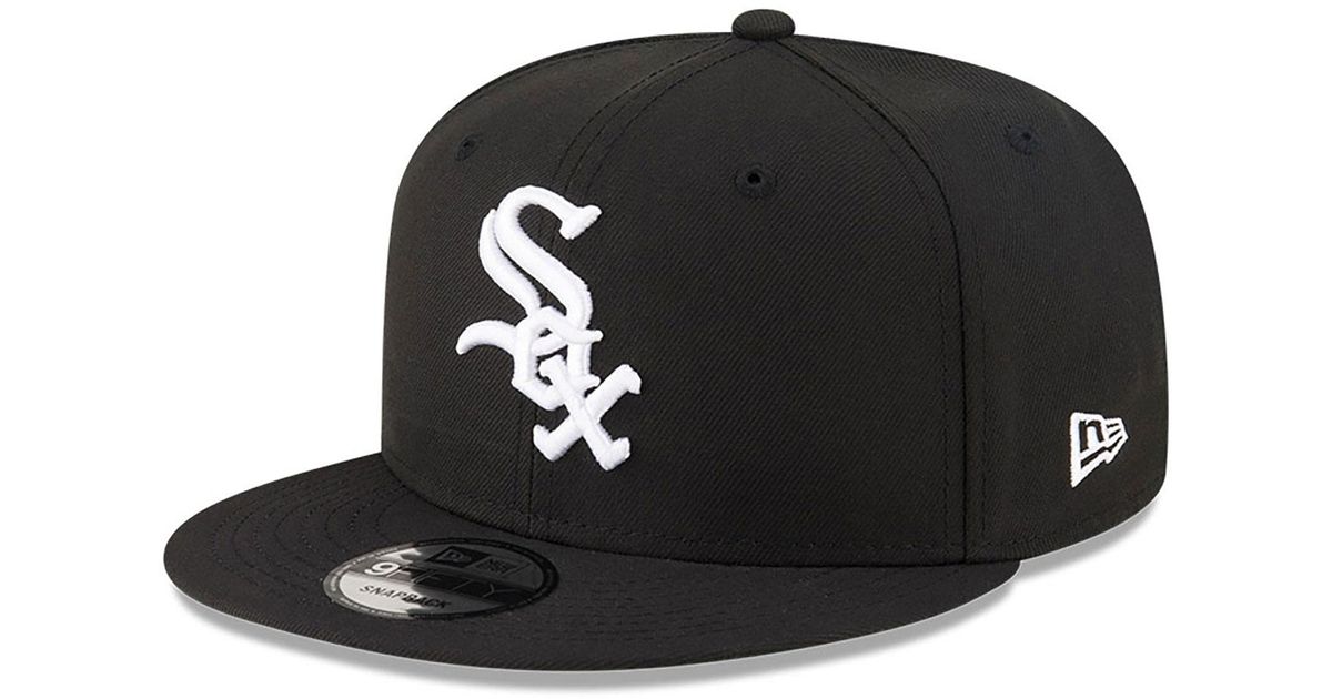 KTZ Chicago White Sox Chain Stitch 9fifty Snapback Cap in Black for Men ...