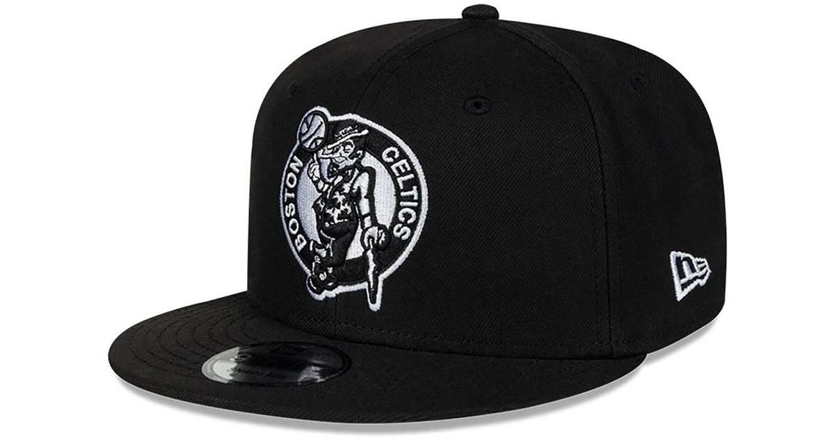 KTZ Boston Celtics Chain Stitch 9fifty Snapback Cap in Black for Men ...