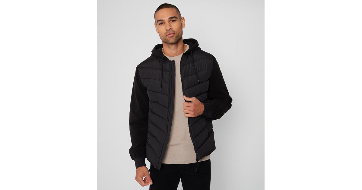 Threadbare Annapolis Padded Hood Jacket New Look in Black for Men | Lyst UK