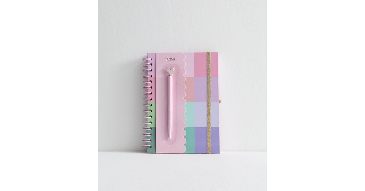 New Look Check Notebook And Pen in Pink | Lyst UK