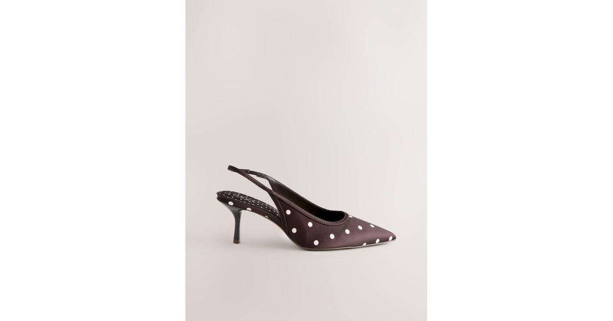 Next Forever Comfort Polka Dot Point Slingback Heels in Natural | Lyst