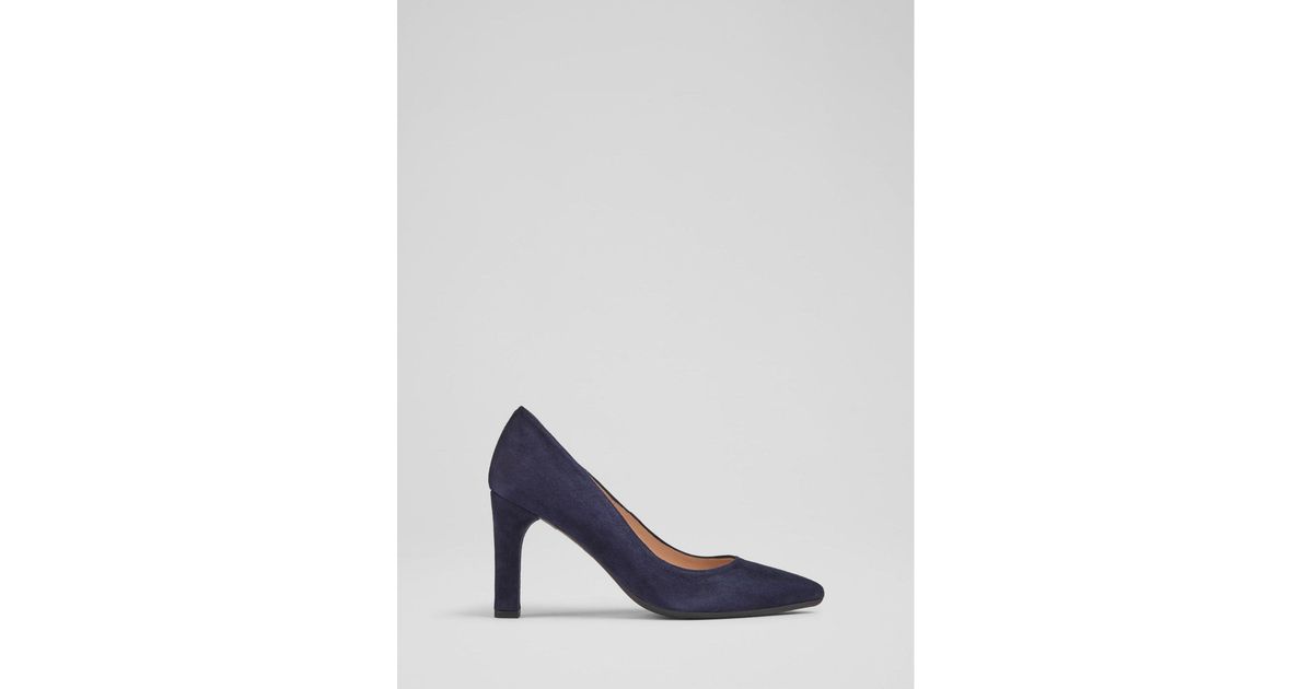 LK Bennett Tess Suede Courts in Blue | Lyst