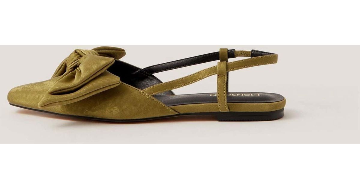 Monsoon Ana Suedette Bow Slingback Flats in Natural | Lyst