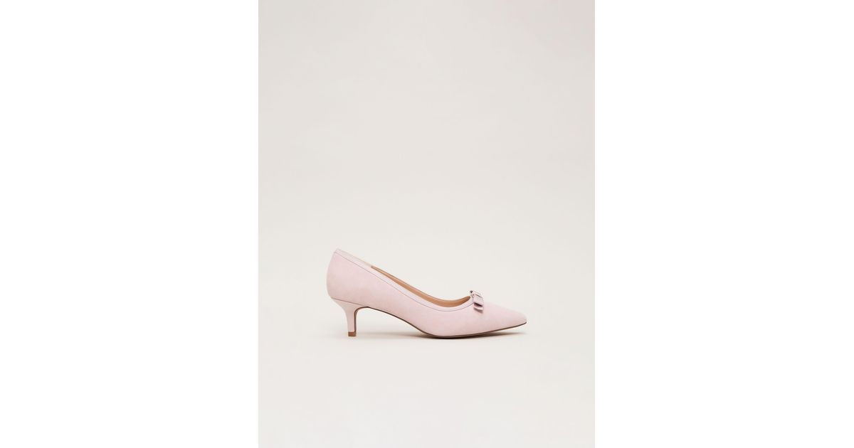 Phase Eight Bow Kitten Heel Court Shoes in Pink | Lyst