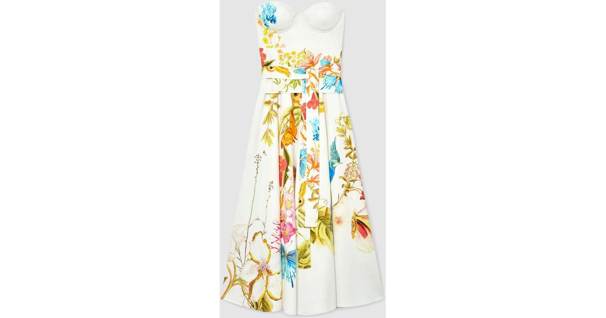 Reiss Anisa Nybg Printed Bustier Midi Dress in Metallic | Lyst