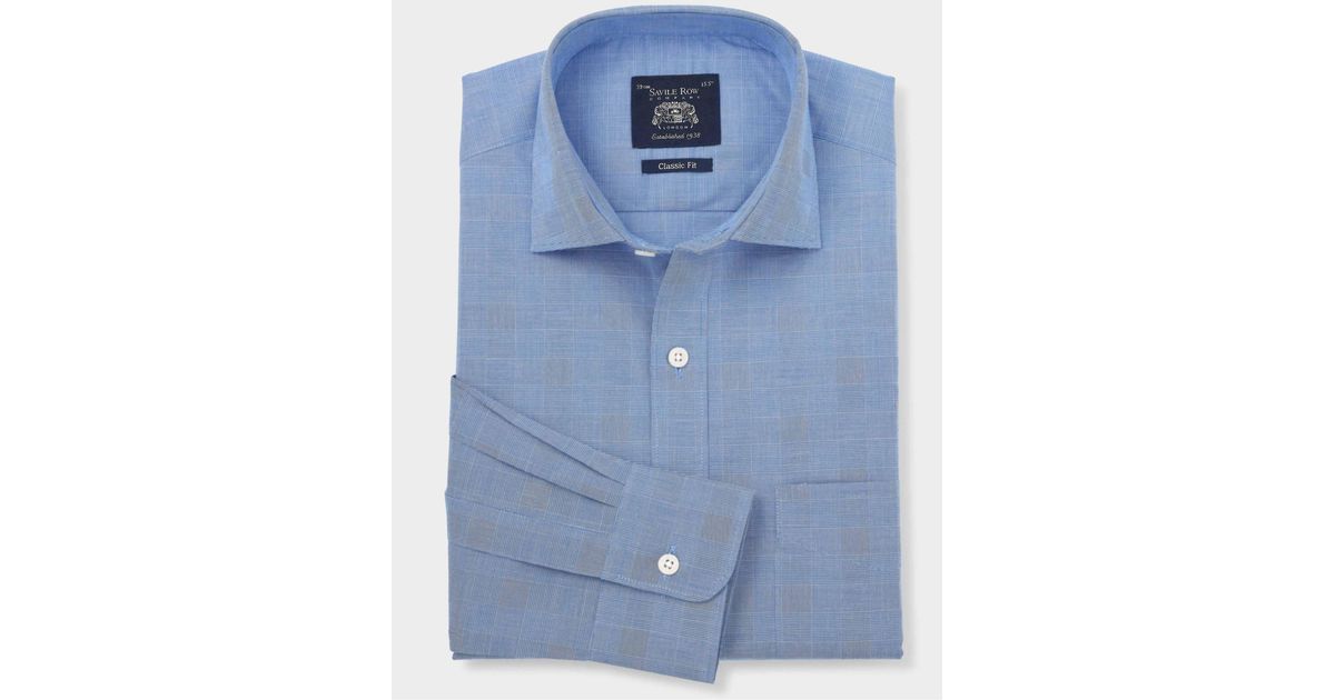 Savile Row Company Cotton Prince Of Wales Check Classic Fit Formal ...