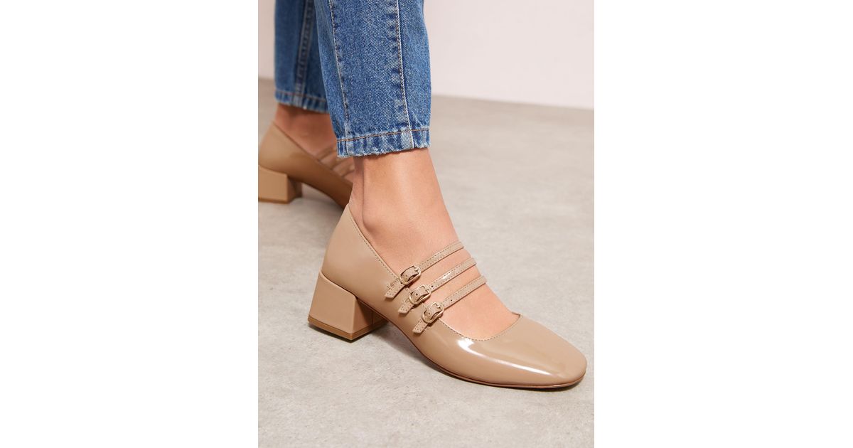 Friends Like These Standard Fit Triple Strap Low Block Heel Smart Mary ...