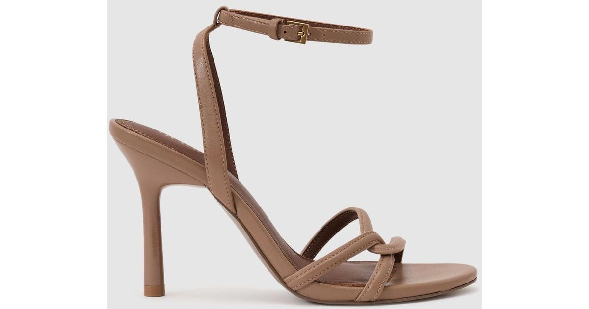 Reiss Annabelle Leather Link Strap Stiletto Sandals in White | Lyst