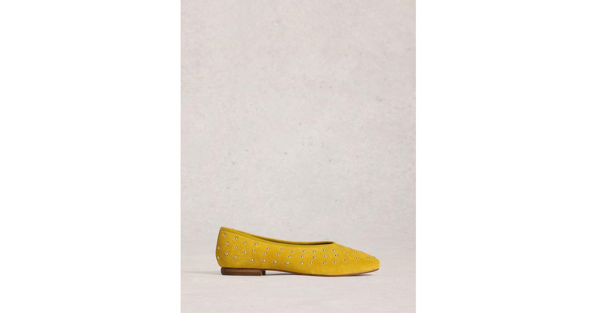 White Stuff Boho Studded Ballerinas in Yellow | Lyst