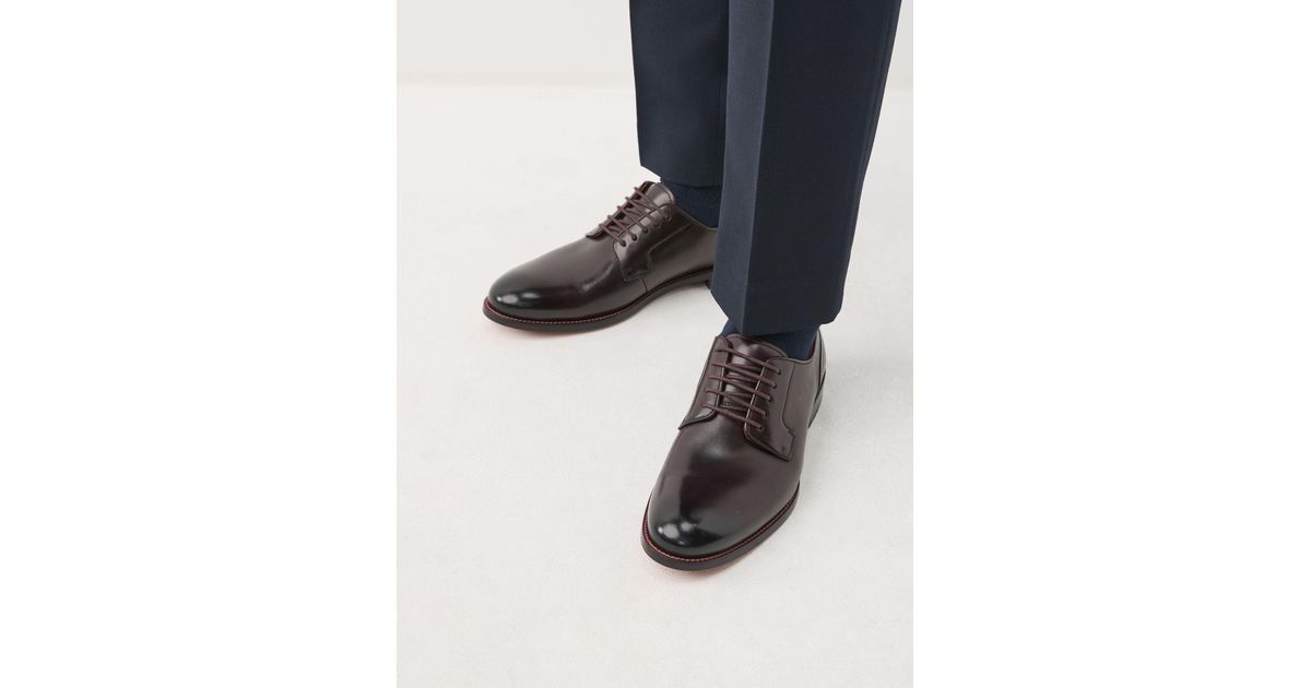 Next Standard Fit Signature Leather Sole Derby Shoes in Blue for Men | Lyst