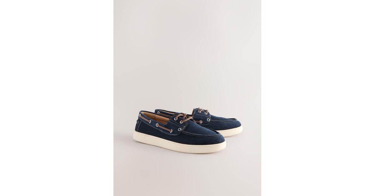 Next Suede Cupsole Boat Shoes in Blue for Men | Lyst