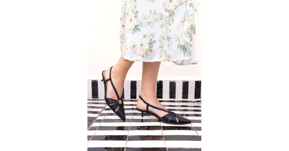 Novo Hally Ring Detail Low Point Slingback Courts in White | Lyst