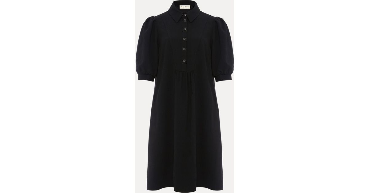 Phase Eight Claudia Button Swing Mini Dress in Black | Lyst